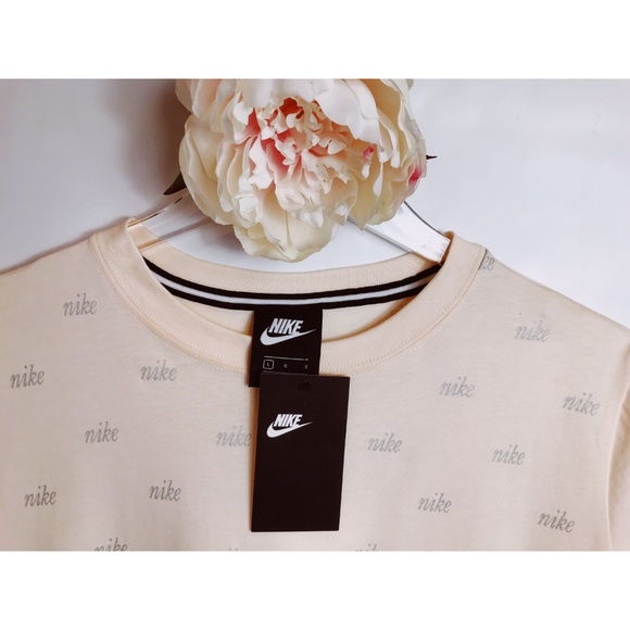 Nike | Tops | Nike Nsw All Over Print Metallic Tshirt | Poshmark